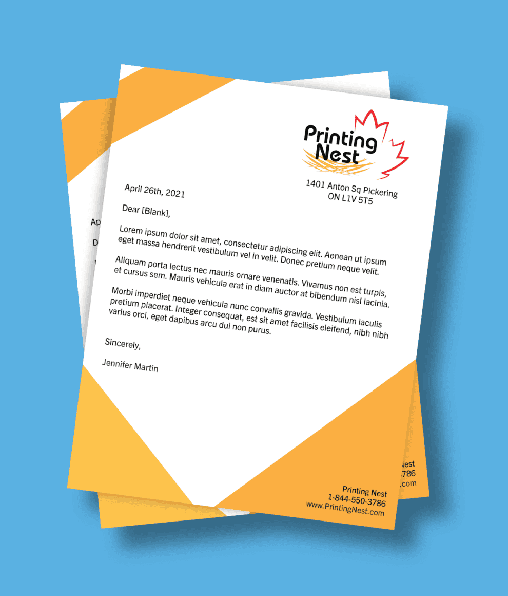Custom Printed Letterheads in Orange County | Printing Nest